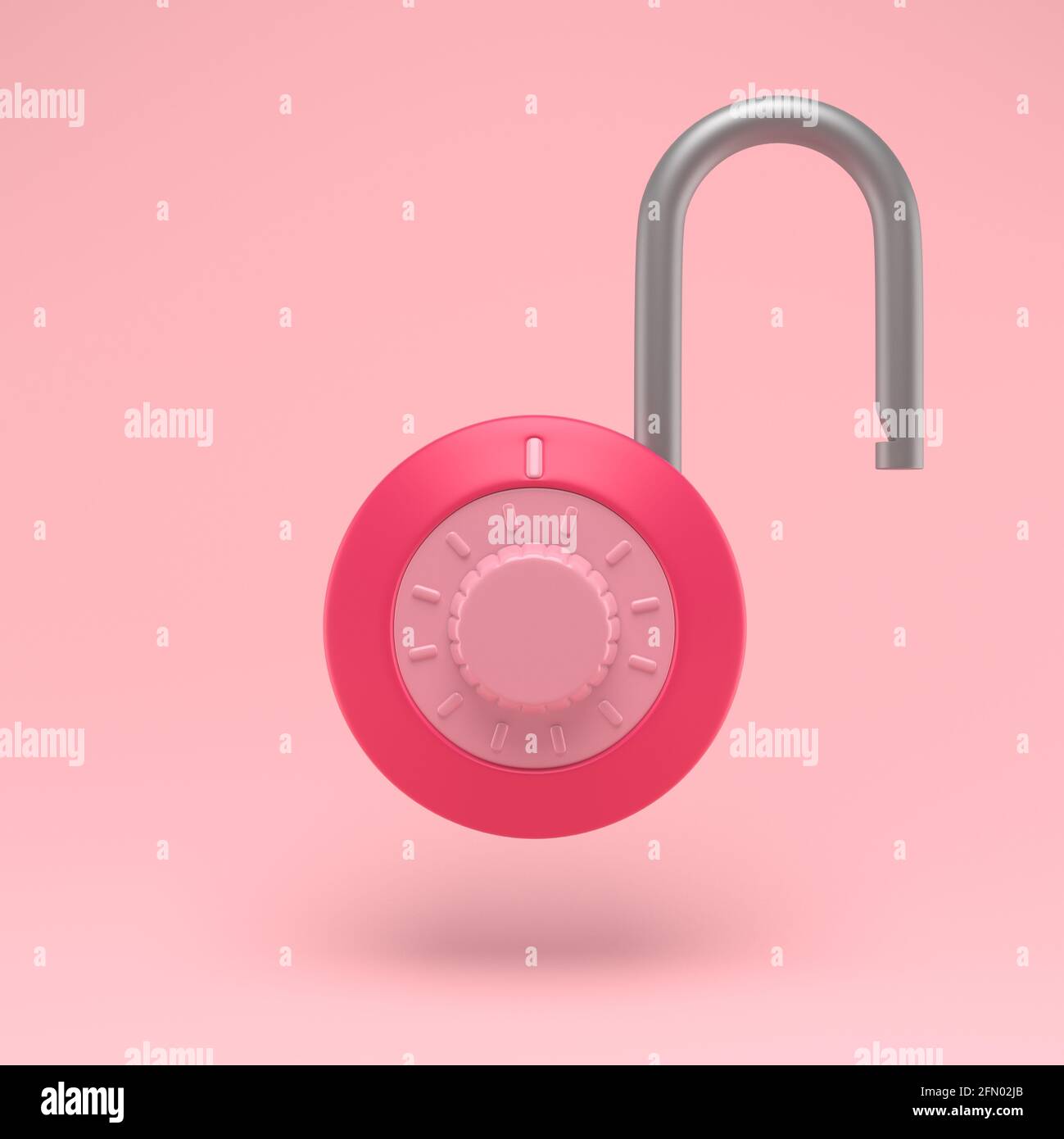Padlock unlocked icon simple 3d illustration on pastel abstract ...