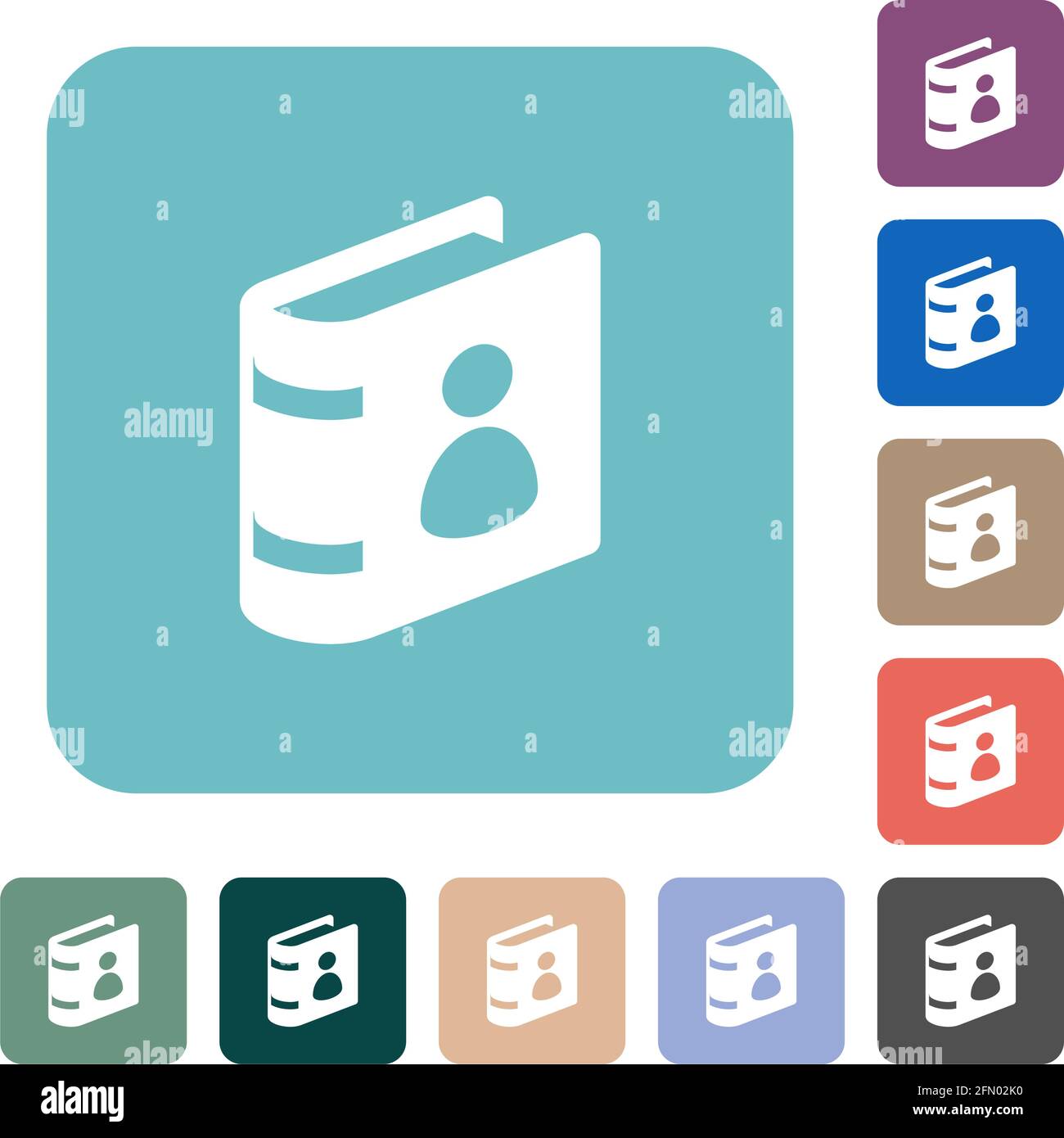User guide white flat icons on color rounded square backgrounds Stock ...