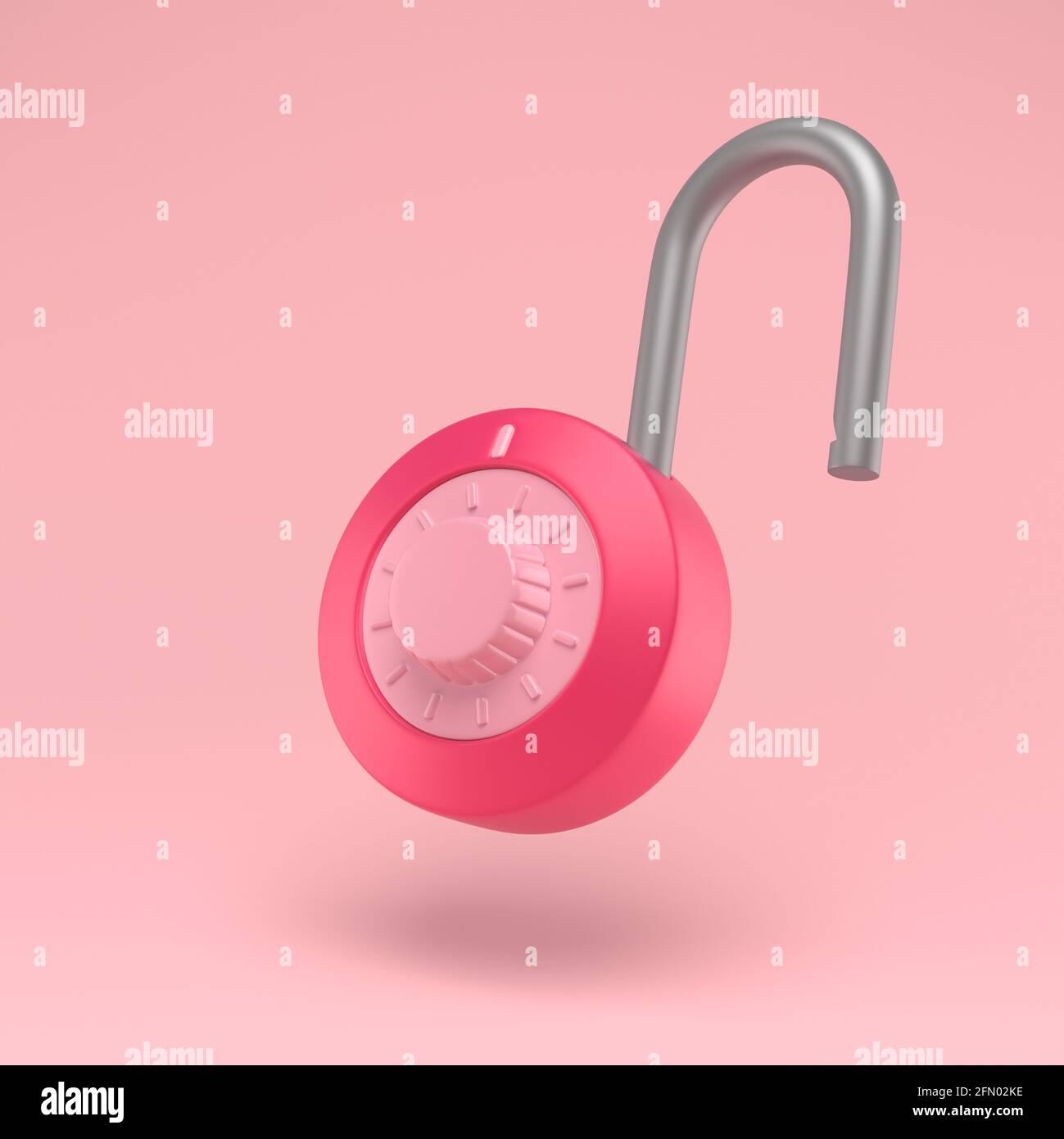 Padlock unlocked icon simple 3d illustration on pastel abstract ...