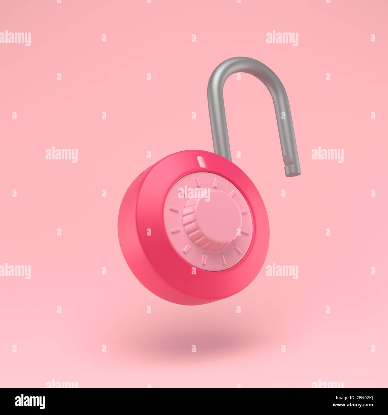 Padlock unlocked icon simple 3d illustration on pastel abstract ...