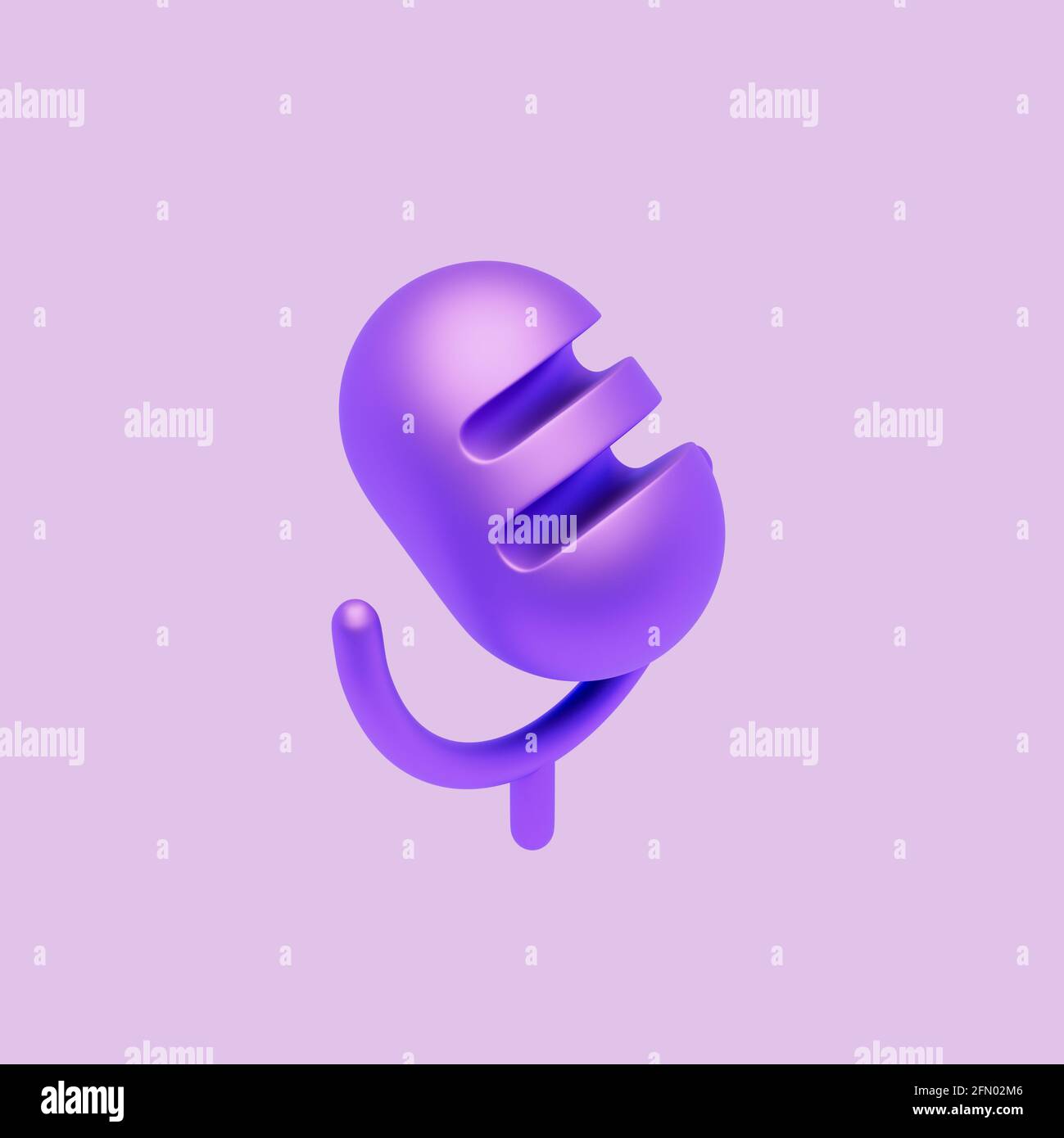 3d simple microphone icon on pastel light background. Hight quality ...