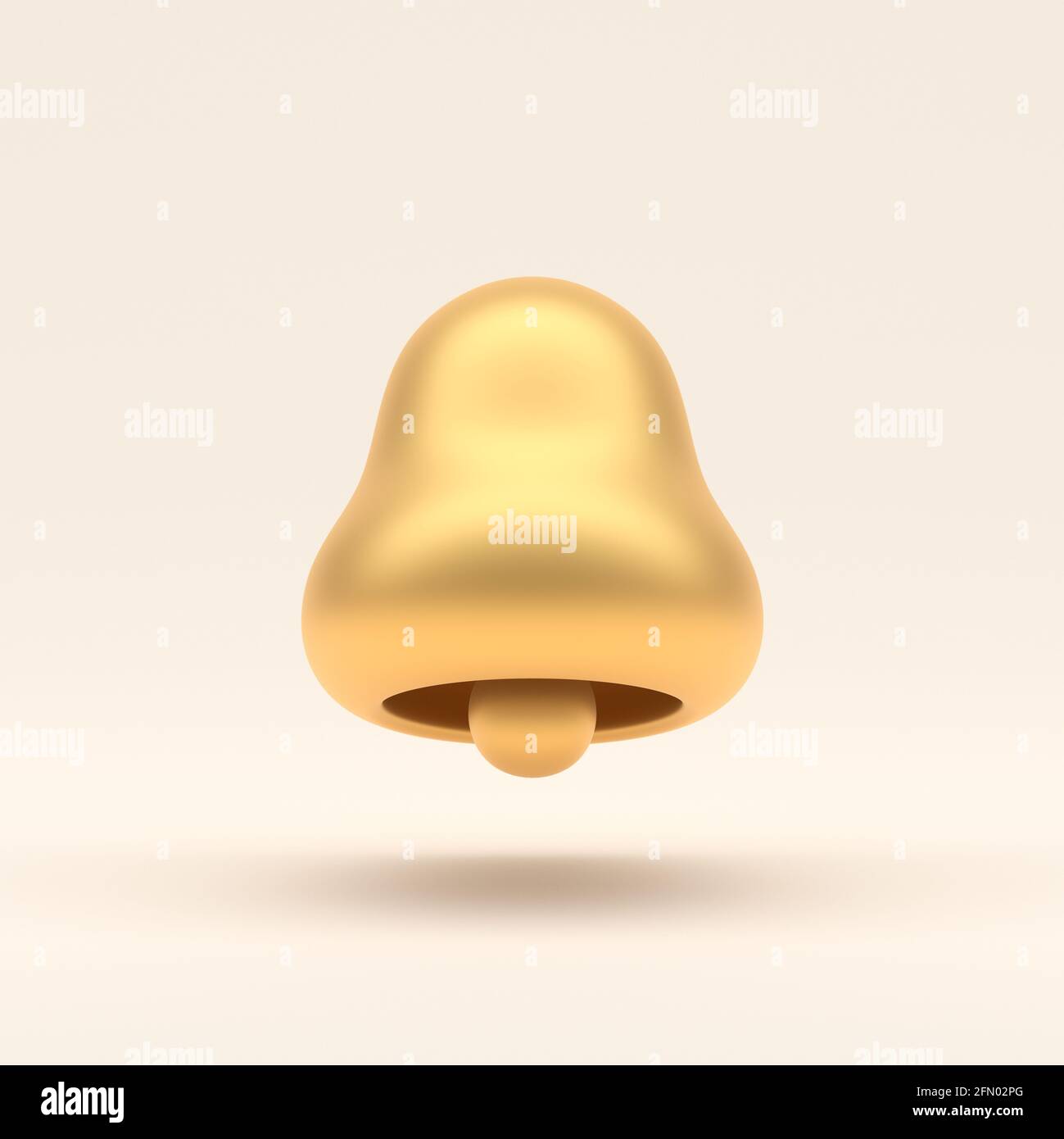 3d simple gold notification bell with red circle isolated on pastel ...