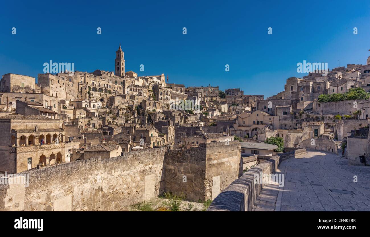 Panorama of famous Italian city Matera. Matera city in the region of ...