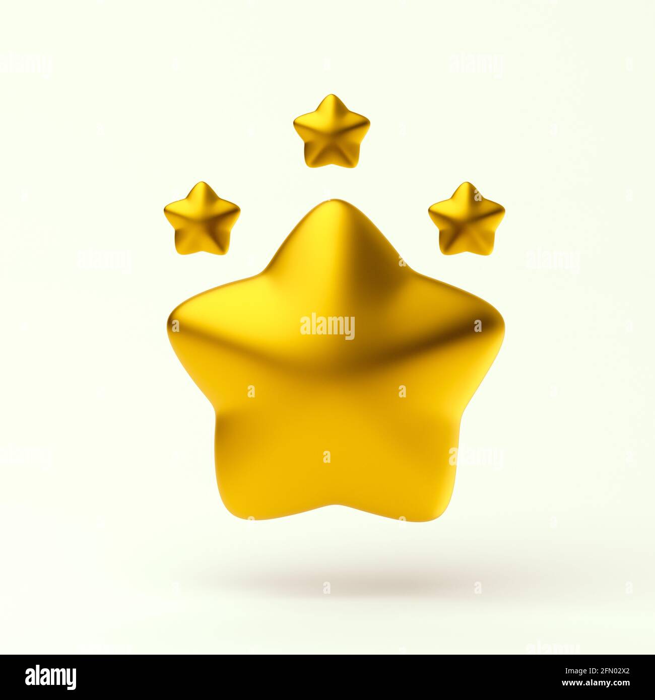 Rang stars simple gold icons 3d illustration on light pastel background ...