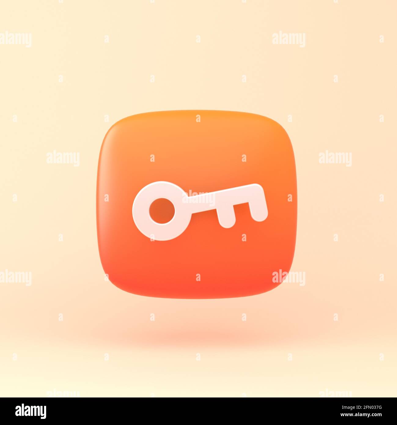 Key api icon simple 3d illustration on pastel abstract background ...
