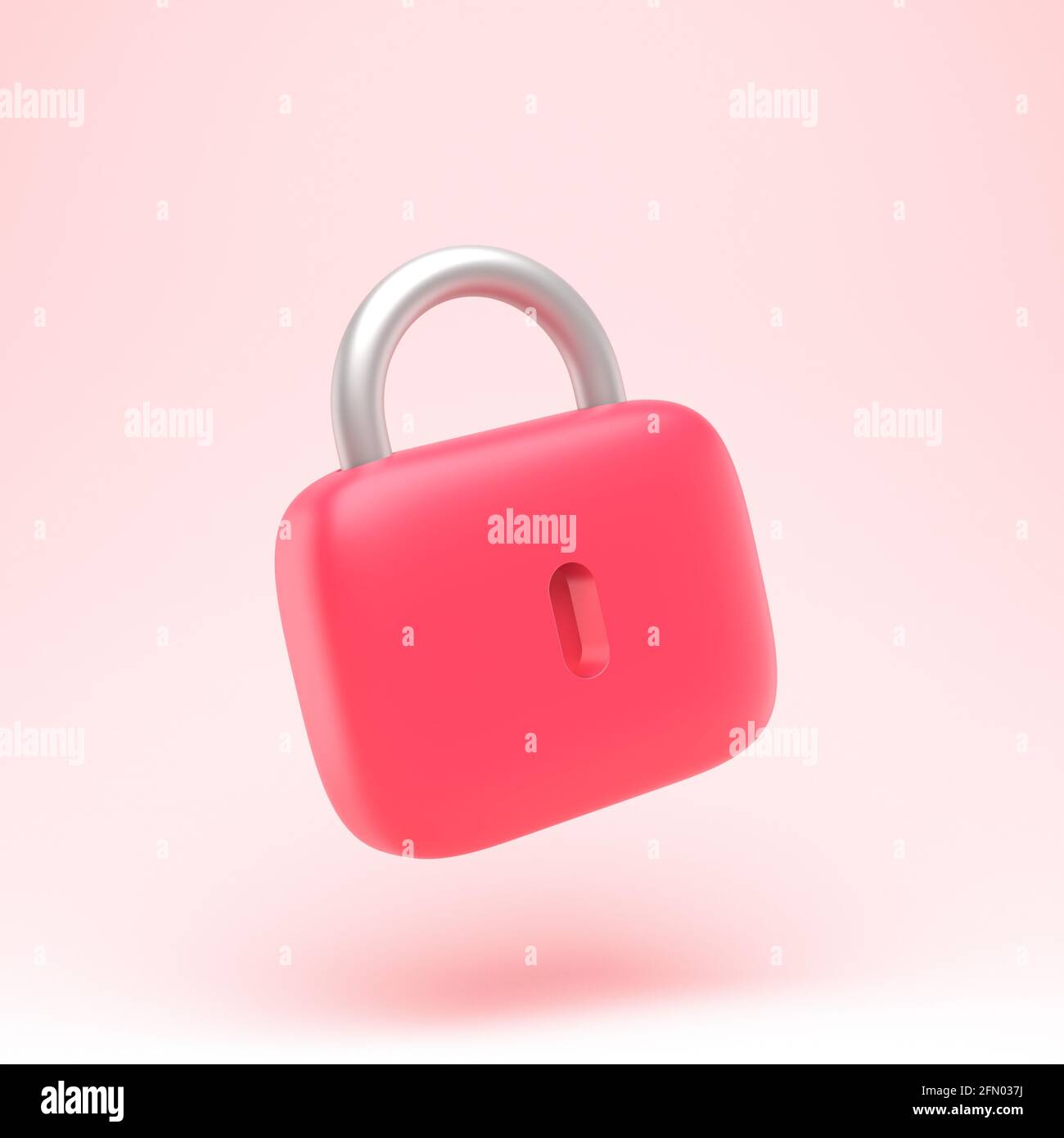 Lock icon simple 3d illustration on pastel abstract background. minimal ...
