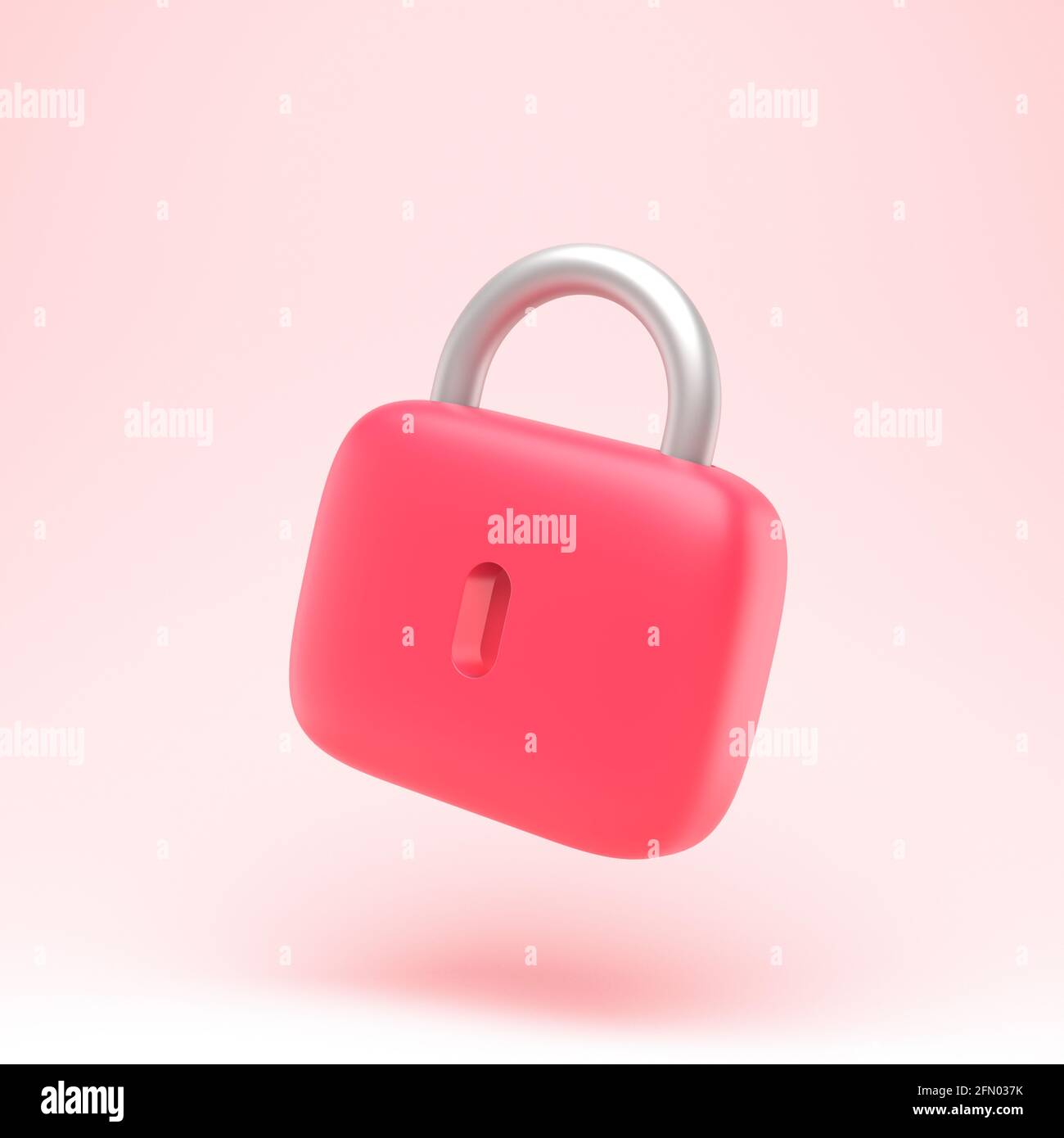 Lock icon simple 3d illustration on pastel abstract background. minimal ...