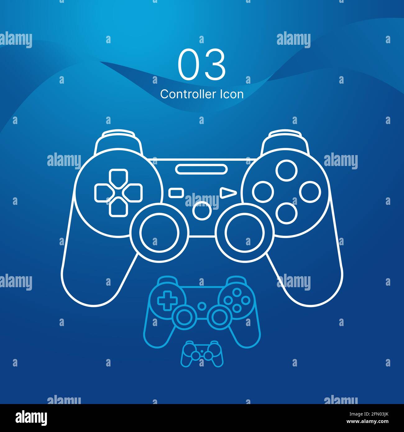 Game controller or gamepad different size range vector outline design ...