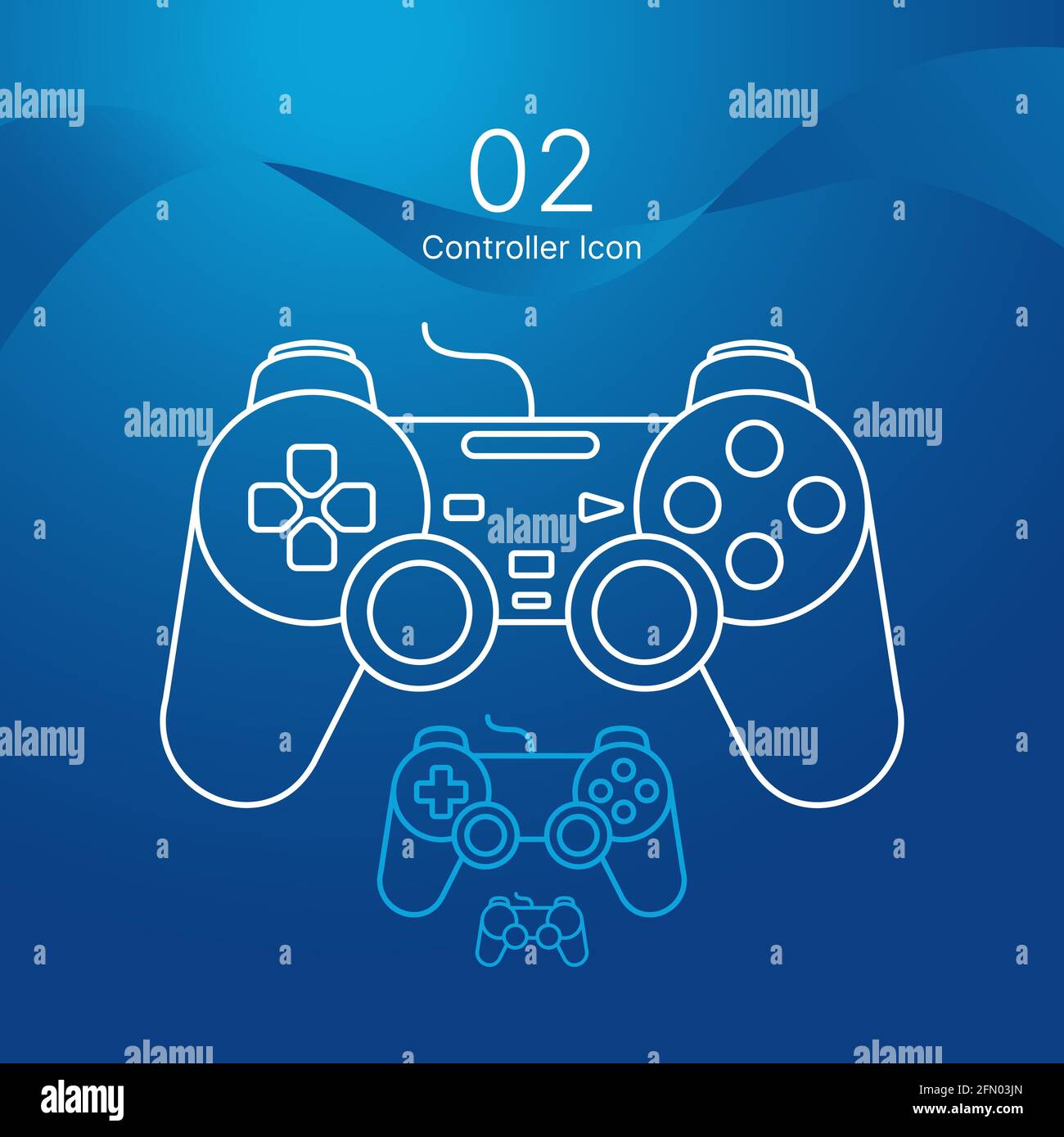 Game controller or gamepad different size range vector outline design ...