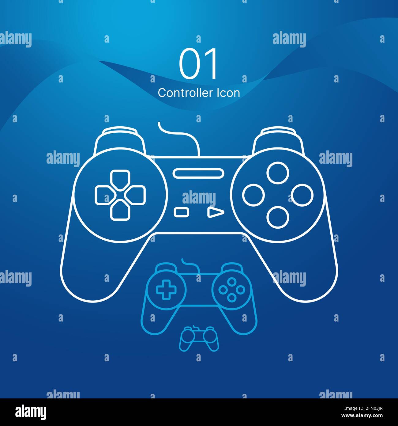 Game controller or gamepad different size range vector outline design ...