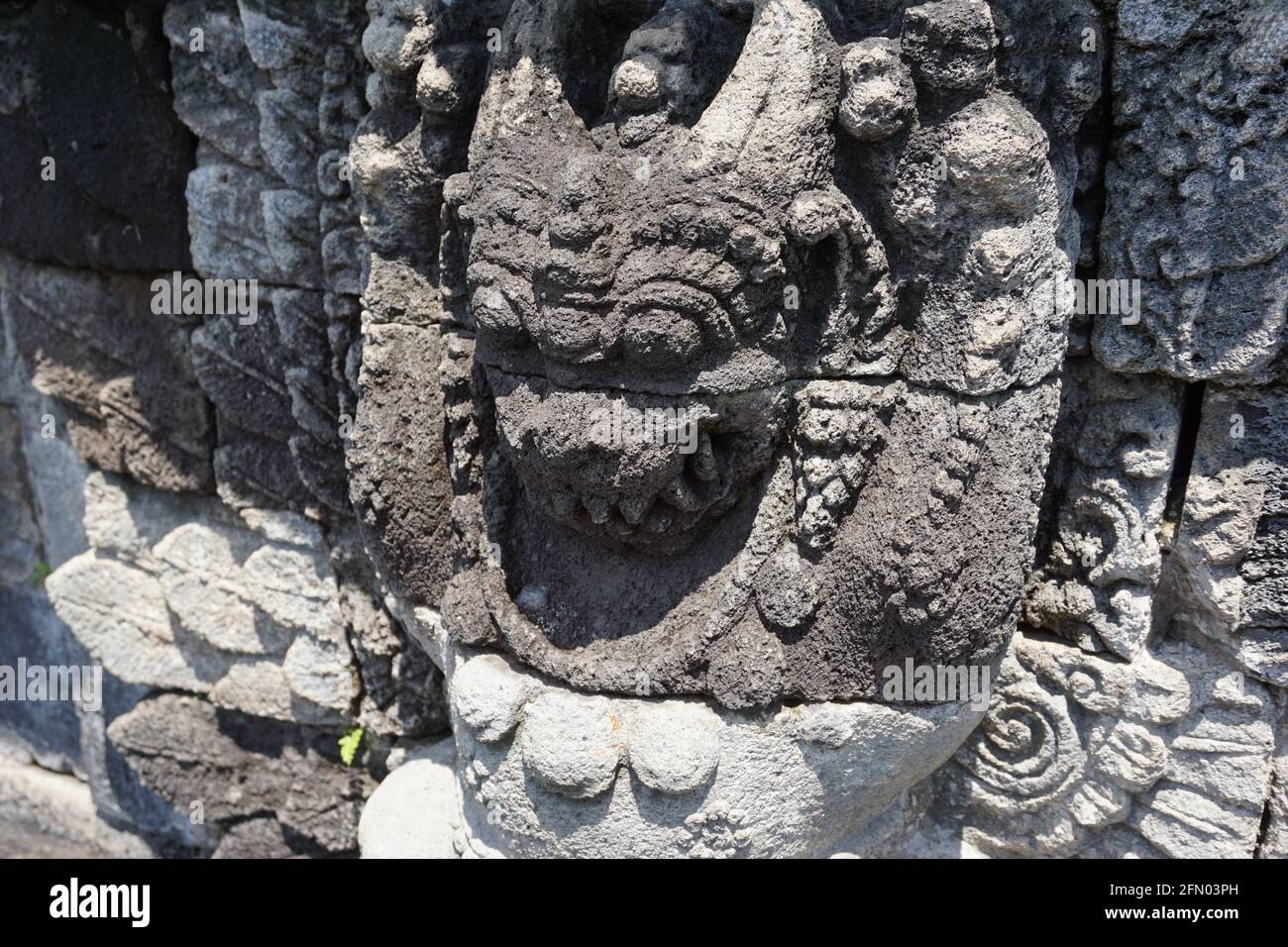 Blitar, East Java, Indonesia - April 27th, 2021 : Ancient relief on the ...
