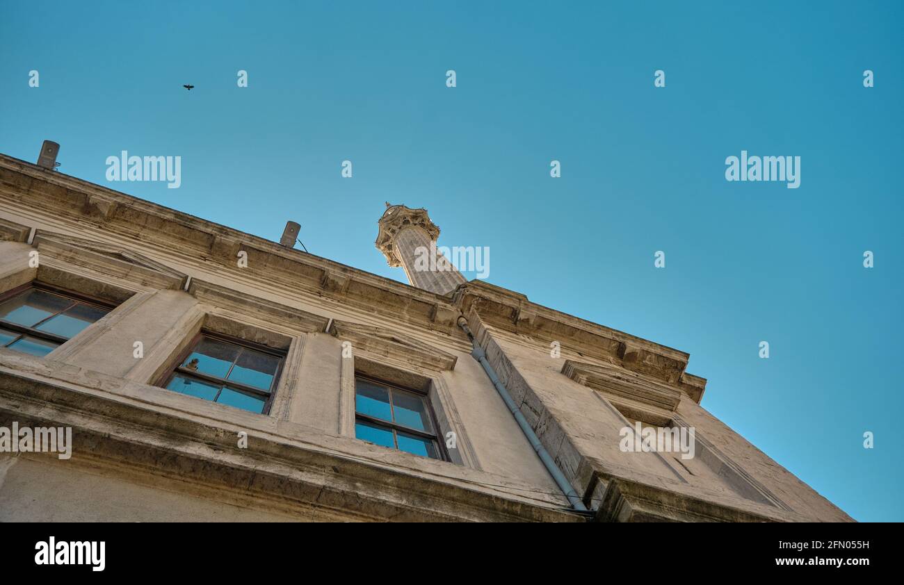 Baroque and old ancient ottoman architectural mosque of dolmabahce near ...