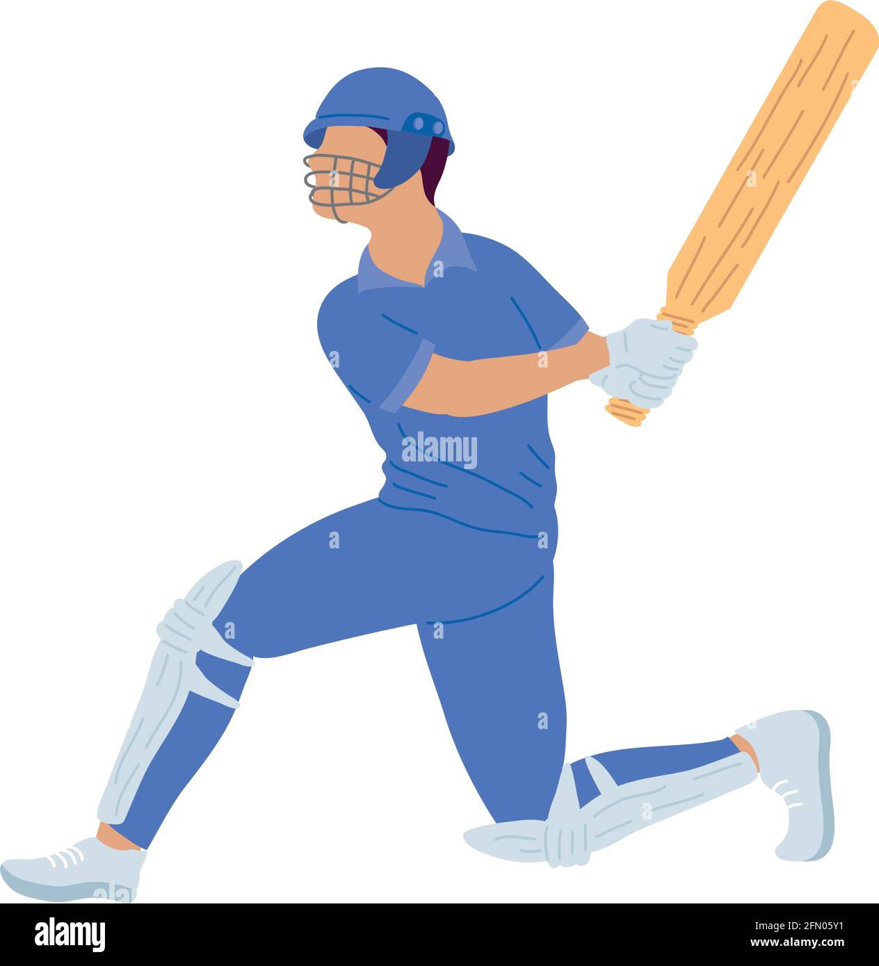 cricket player with blue uniform Stock Vector Image & Art - Alamy