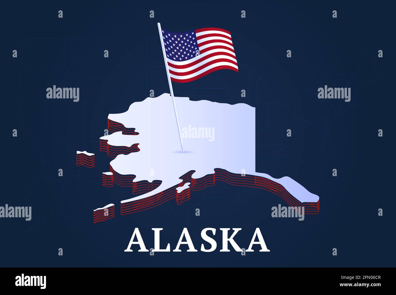 Alaska flag pole Stock Vector Images - Alamy
