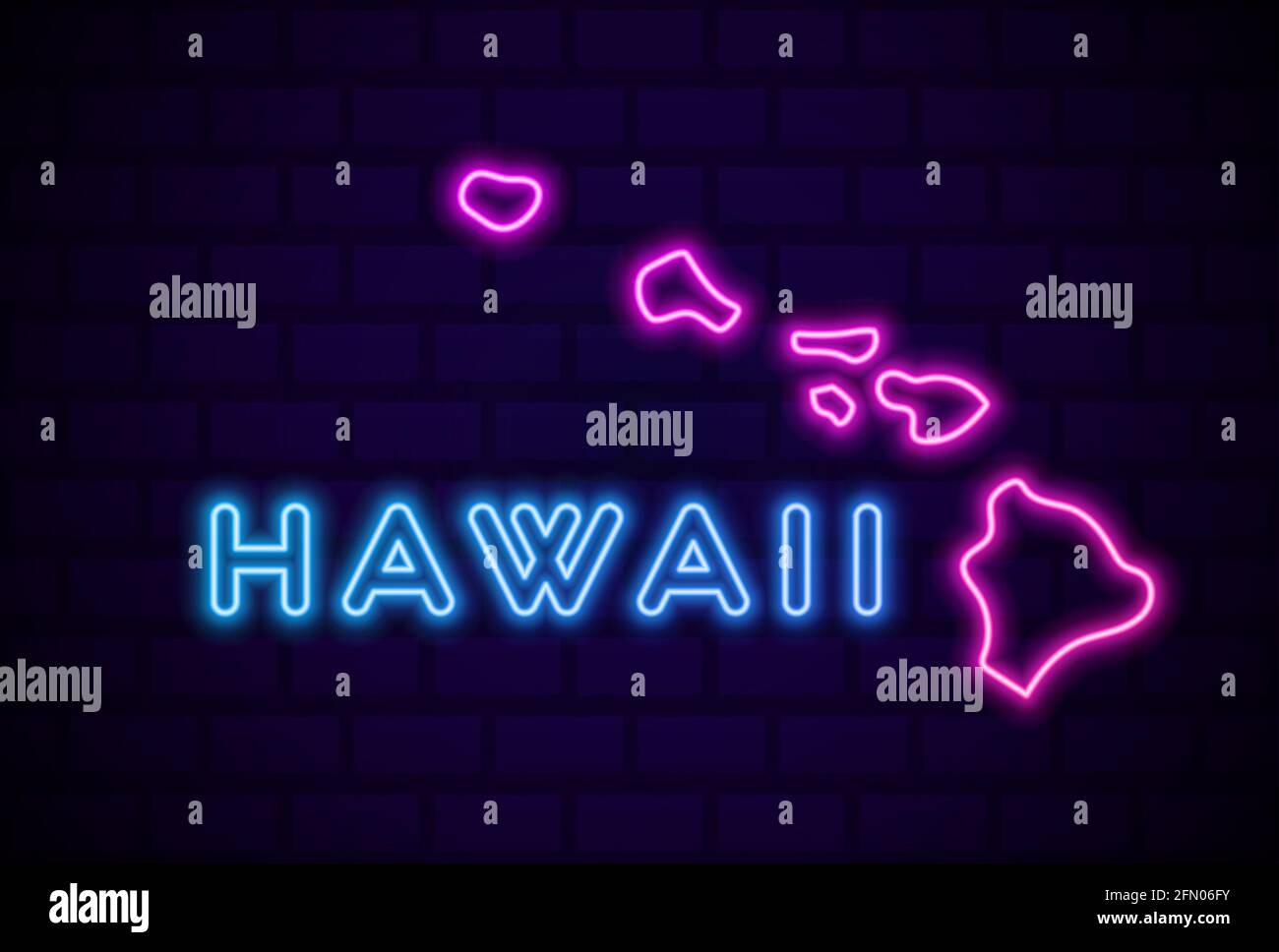 Glowing map of hawaii Stock Vector Images - Alamy