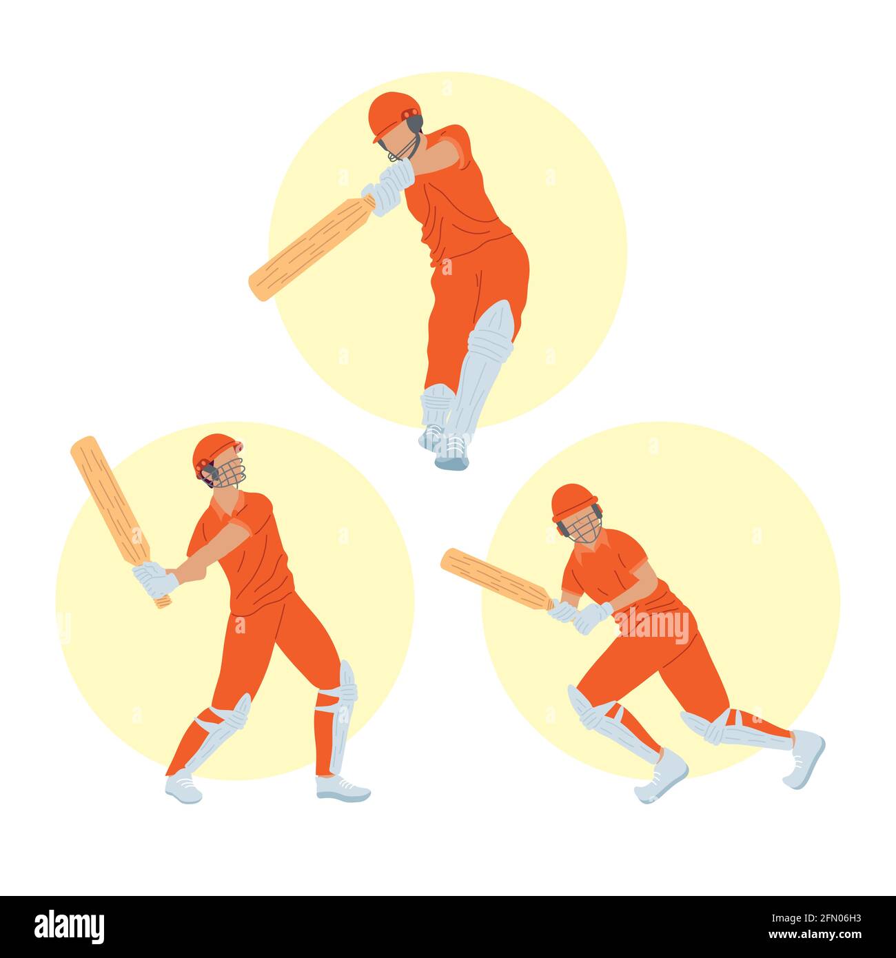 three cricket players team red Stock Vector Image & Art - Alamy