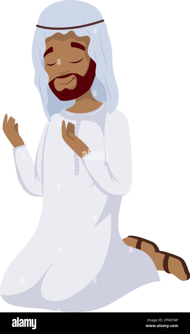 muslim man praying comic character Stock Vector Image & Art - Alamy