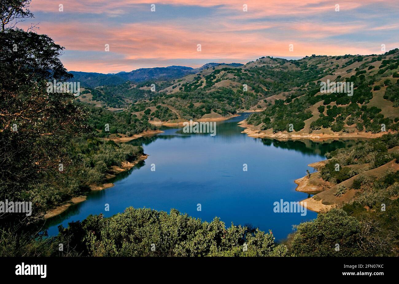 Sunset at Lake Sonoma, California; nestled in the beautiful coastal ...