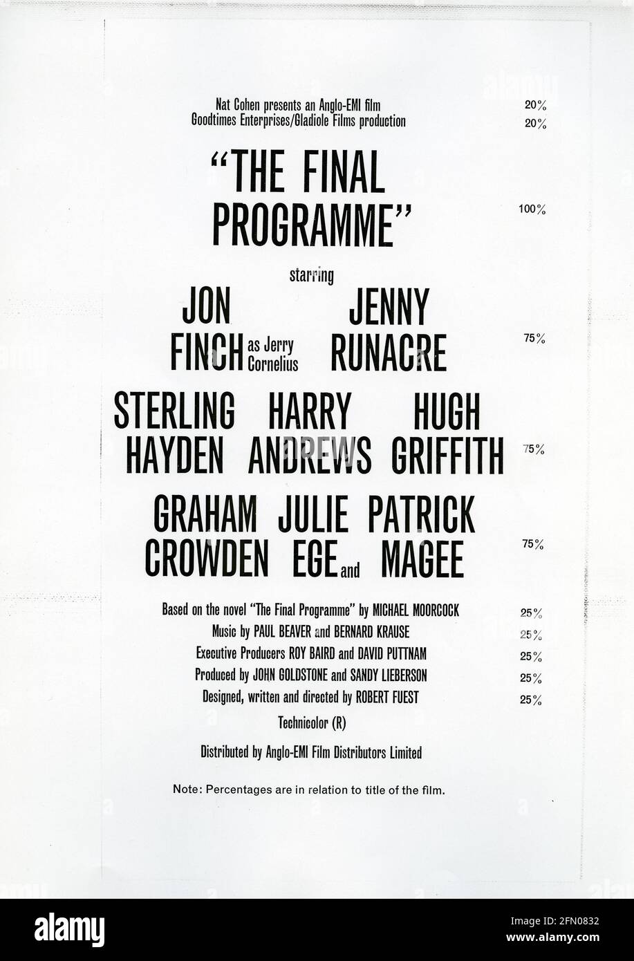 The final programme 1973 hi-res stock photography and images - Alamy