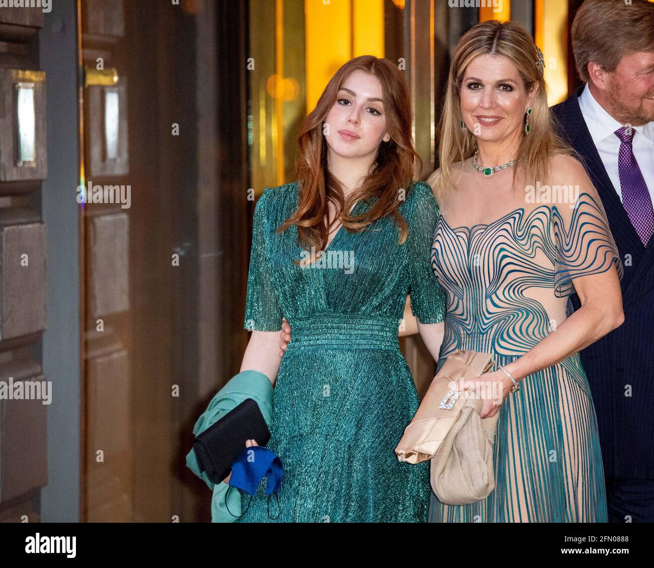 Amsterdam, The Netherlands. 12th May, 2021. Queen Maxima with Princess ...
