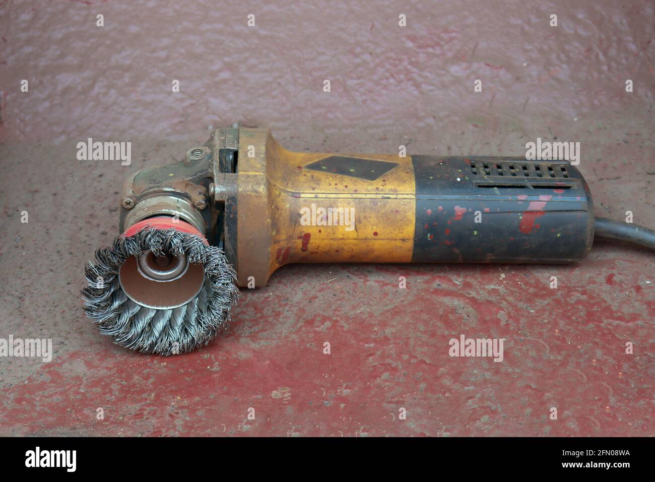 a boat restoration machine on boat for cleaning Stock Photo - Alamy
