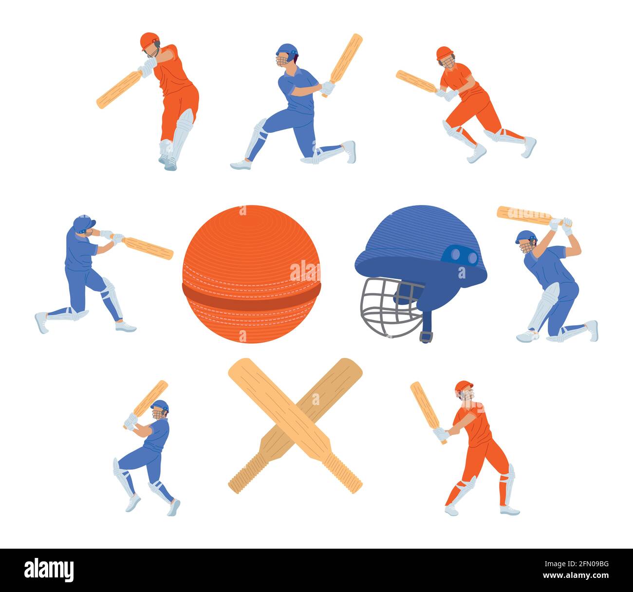 seven cricket players teams characters Stock Vector Image & Art - Alamy