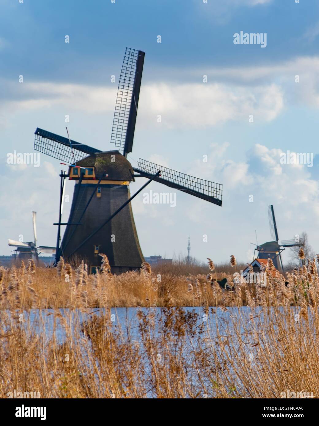 Overwaard Windmill Holland or Nederland Kinderdijk a UNESCO World ...
