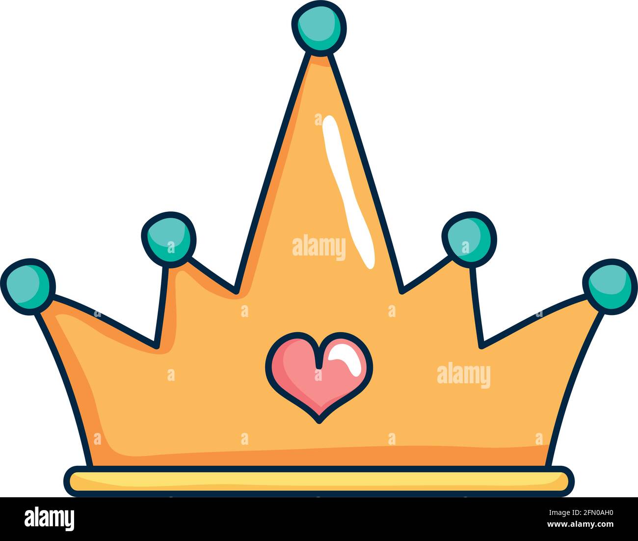 princess crown with heart icon Stock Vector Image & Art - Alamy