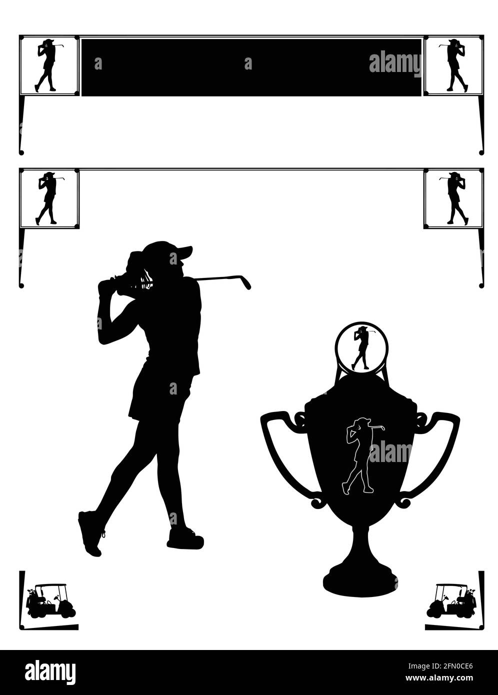 Golf Vector Image Black and White Stock Photos & Images - Alamy