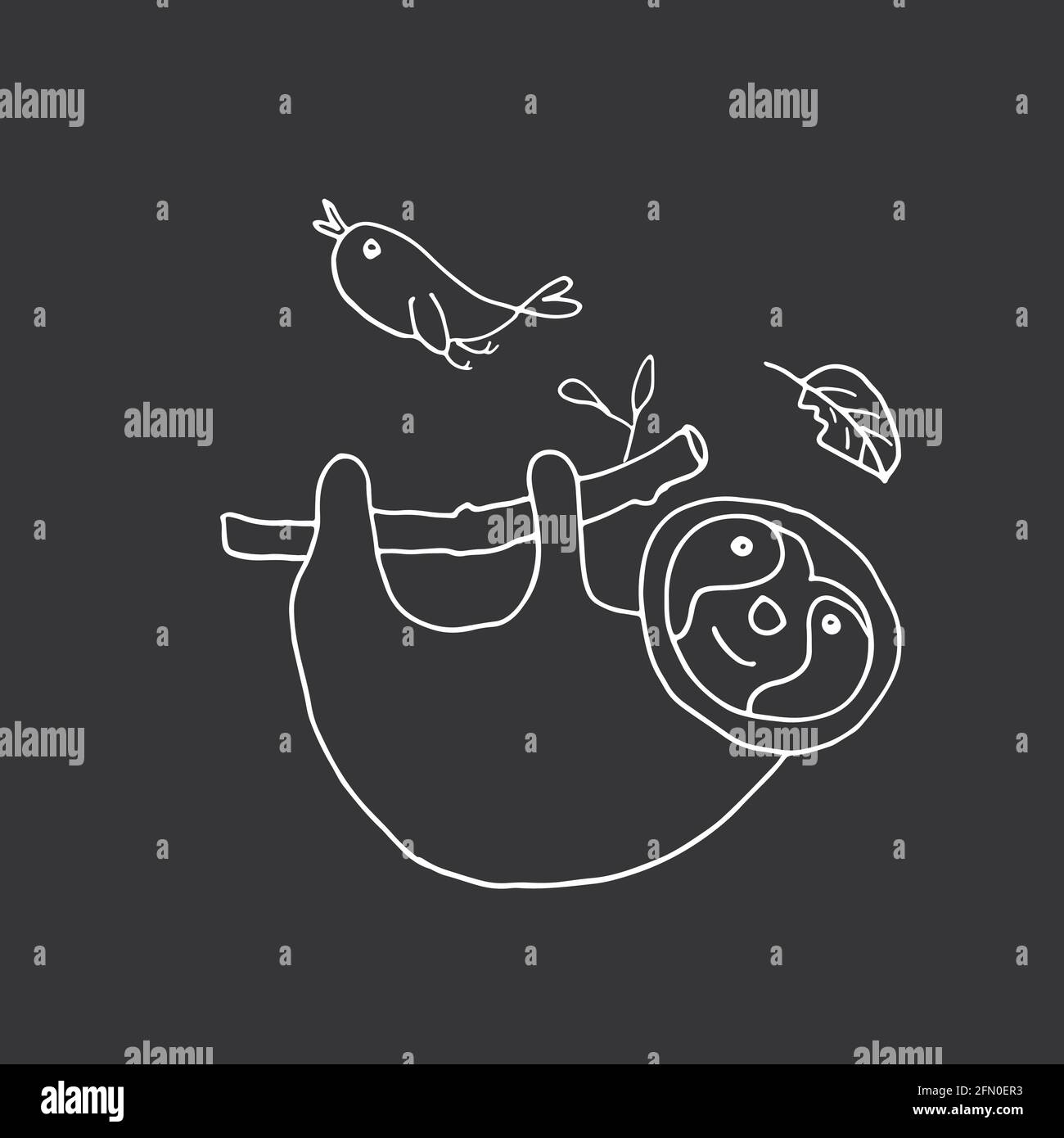 Cute Sloth Cartoon Animal, baby and children print design Vector ...