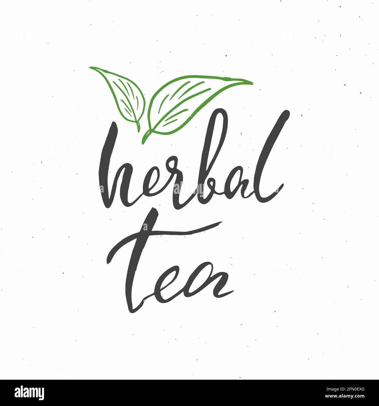 Herbal Tea lettering handwritten sign, Hand drawn grunge calligraphic ...
