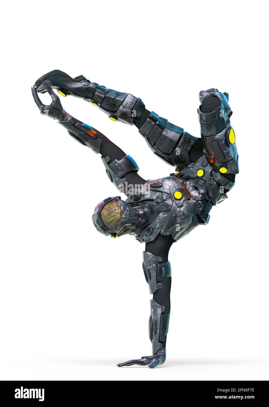 reptilian officer doing a street dance in white background, 3d ...