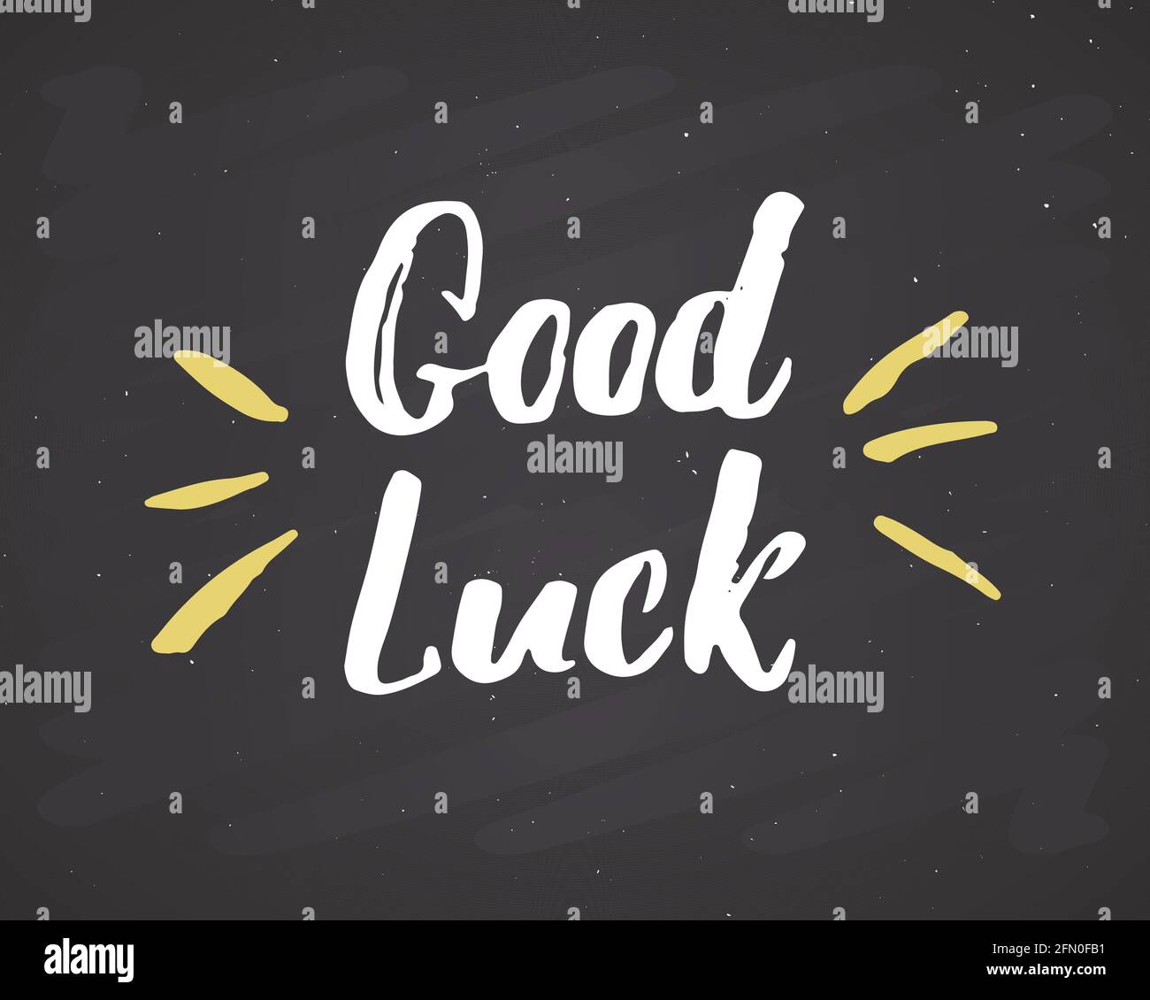 Good Luck lettering handwritten sign, Hand drawn grunge calligraphic ...