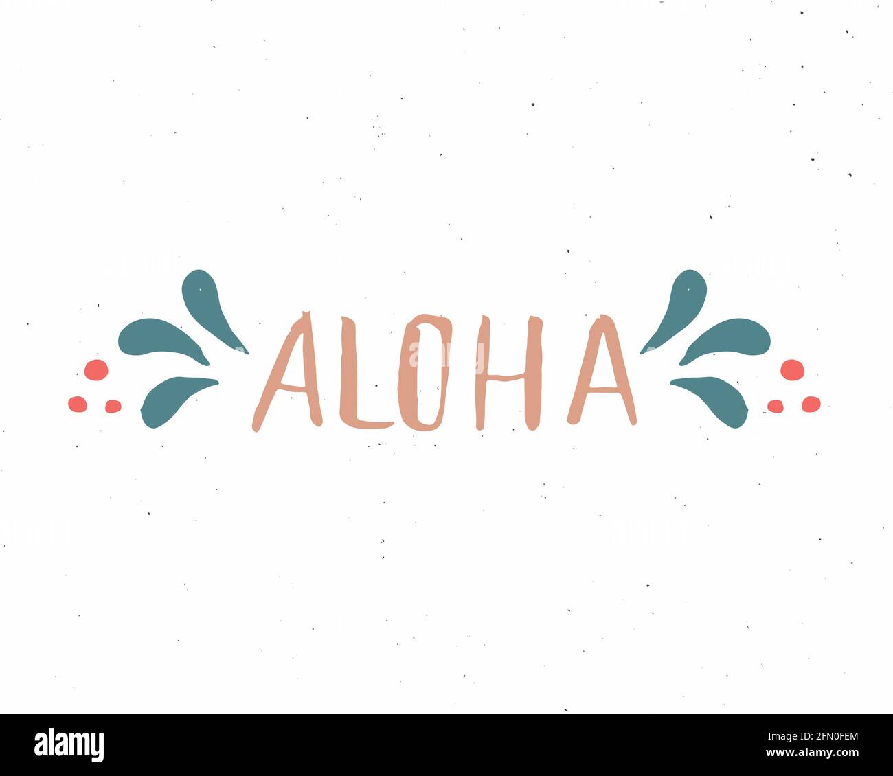 Aloha lettering handwritten sign, Hand drawn grunge calligraphic text ...