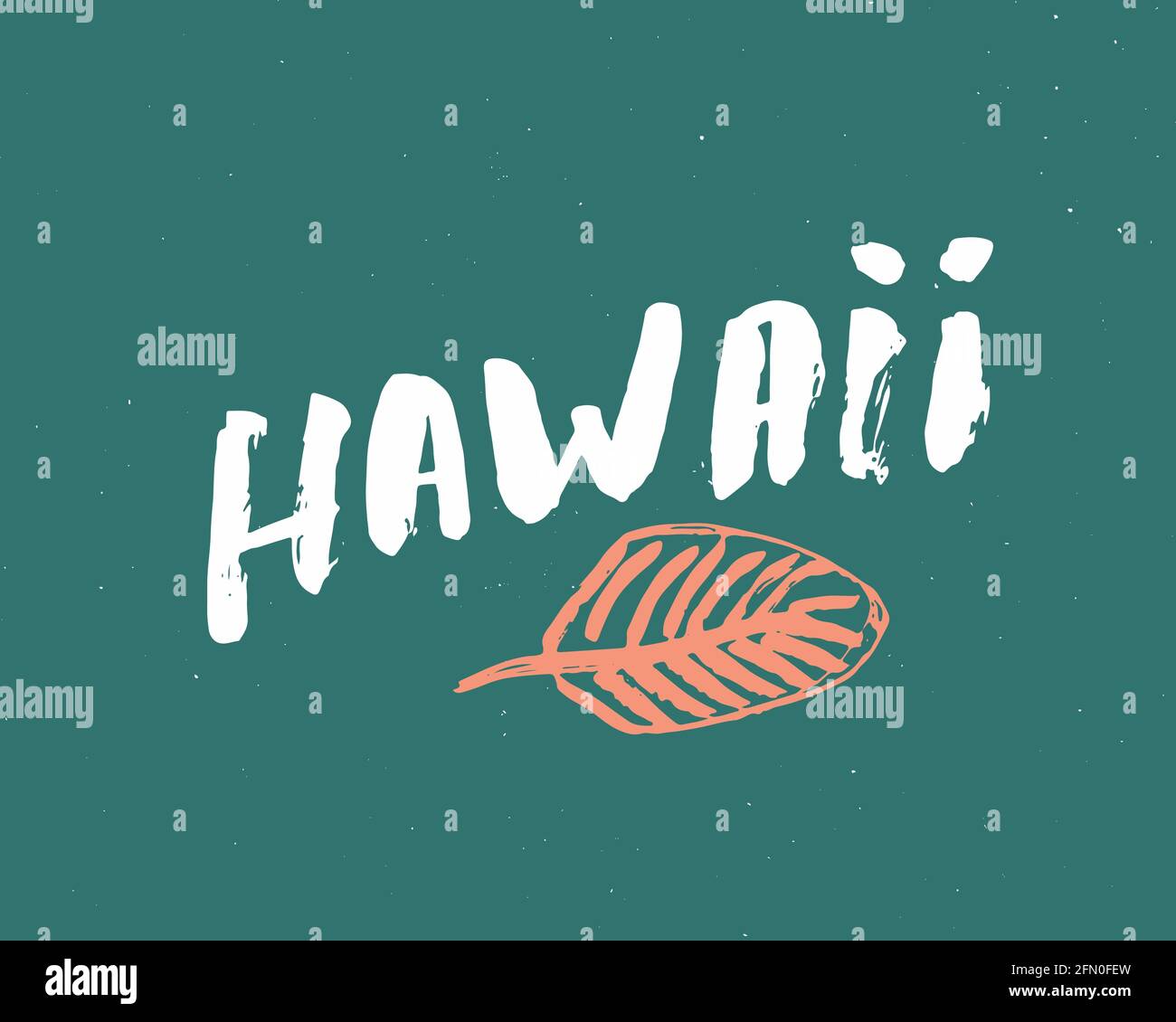 Hawaii lettering handwritten sign, Hand drawn grunge calligraphic text ...