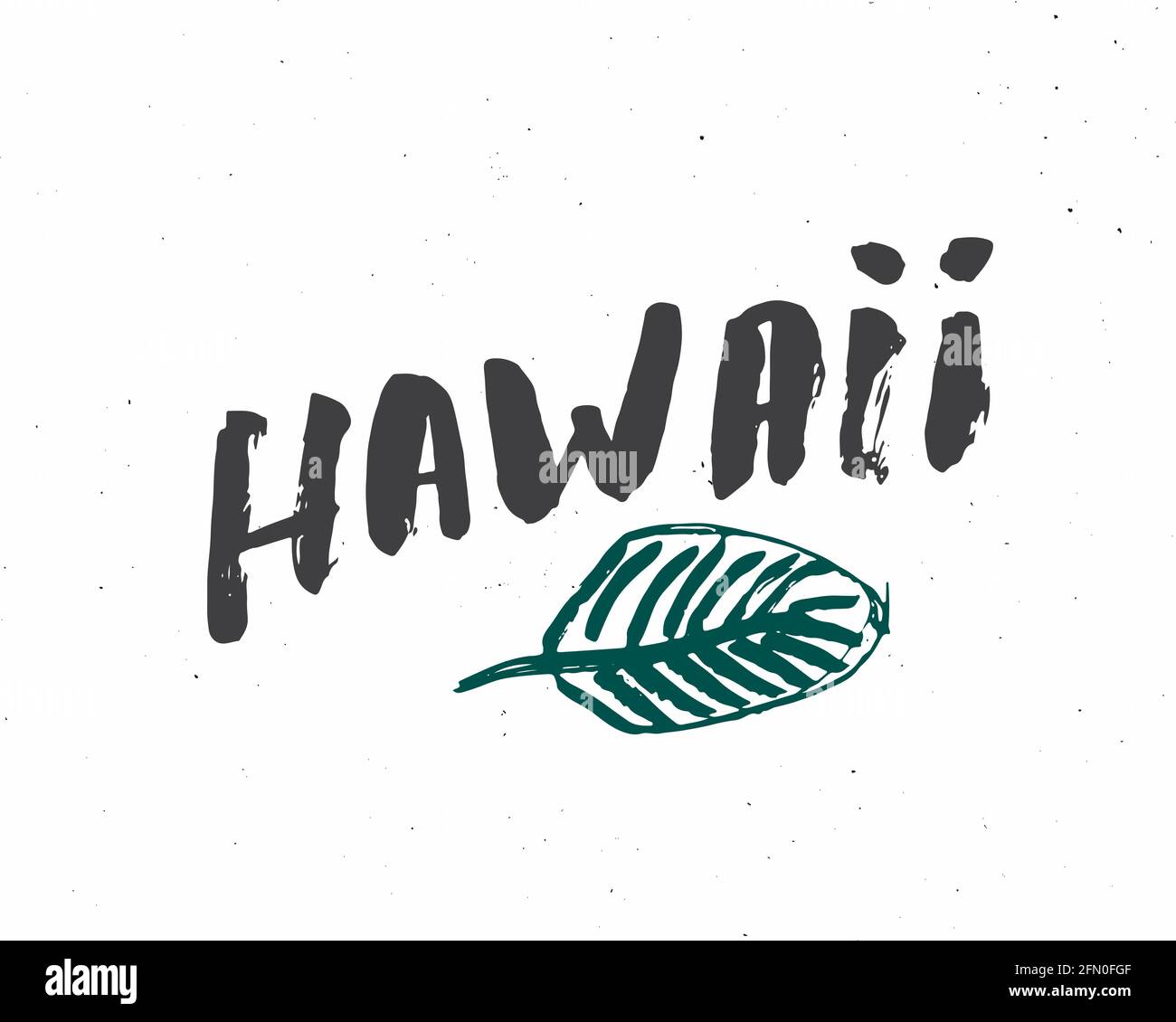 Hawaii lettering handwritten sign, Hand drawn grunge calligraphic text ...