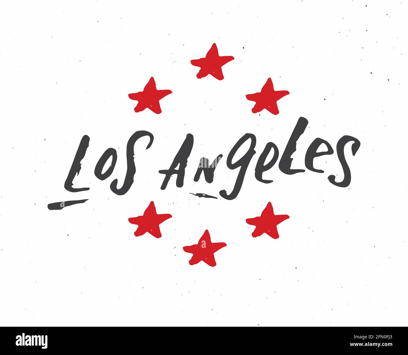 Los Angeles lettering handwritten sign, Hand drawn grunge calligraphic ...