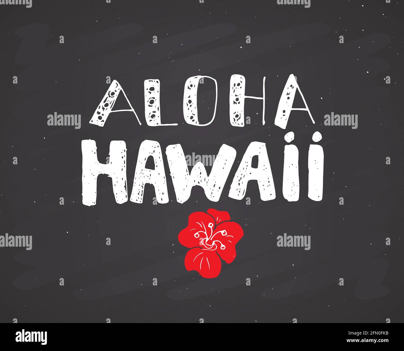 Aloha Hawaii lettering handwritten sign, Hand drawn grunge calligraphic ...