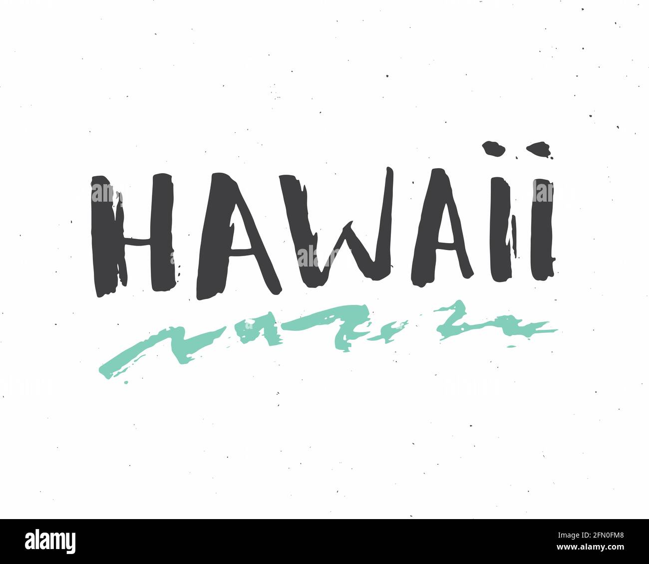 Hawaii lettering handwritten sign, Hand drawn grunge calligraphic text ...