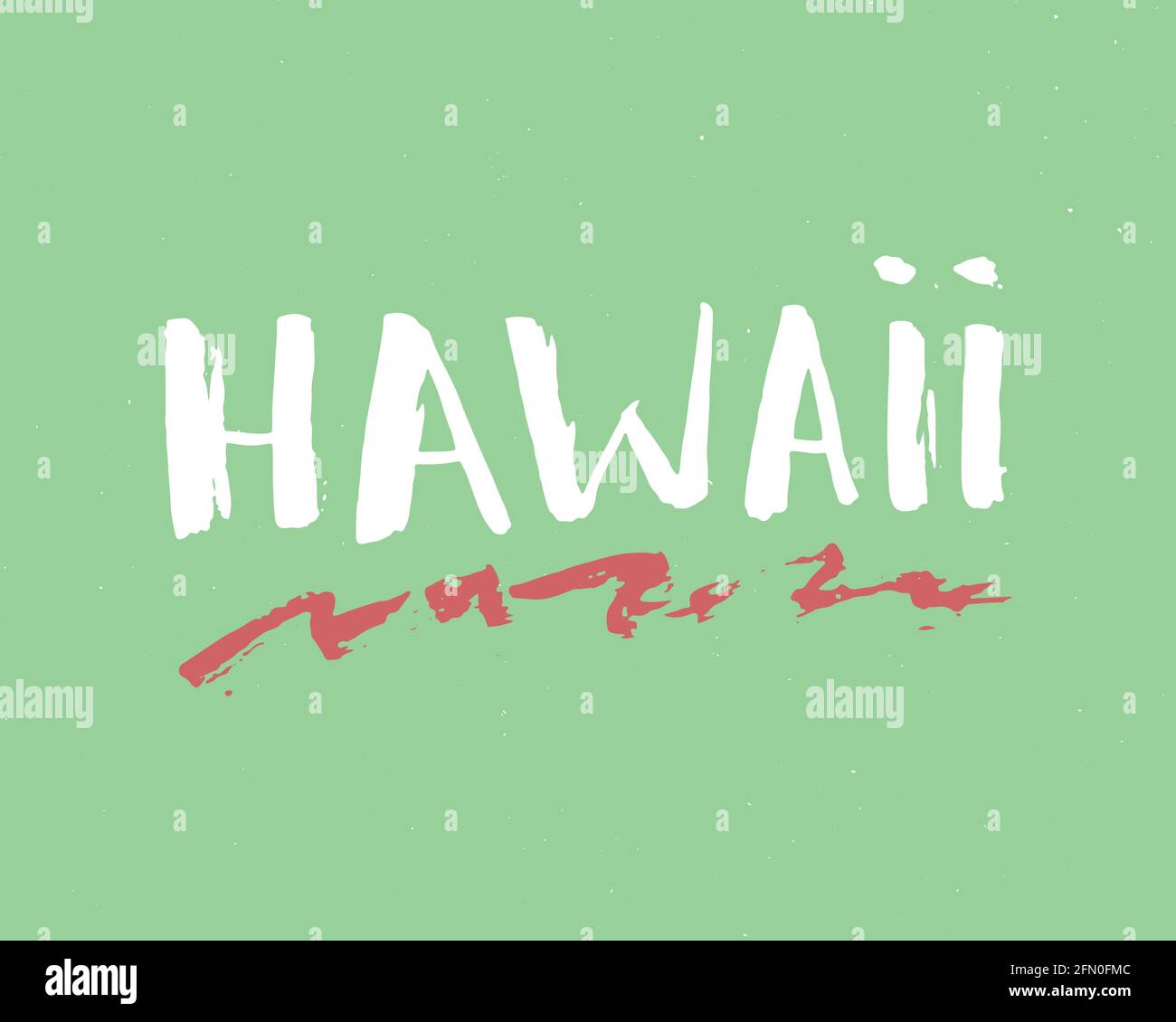 Hawaii lettering handwritten sign, Hand drawn grunge calligraphic text ...