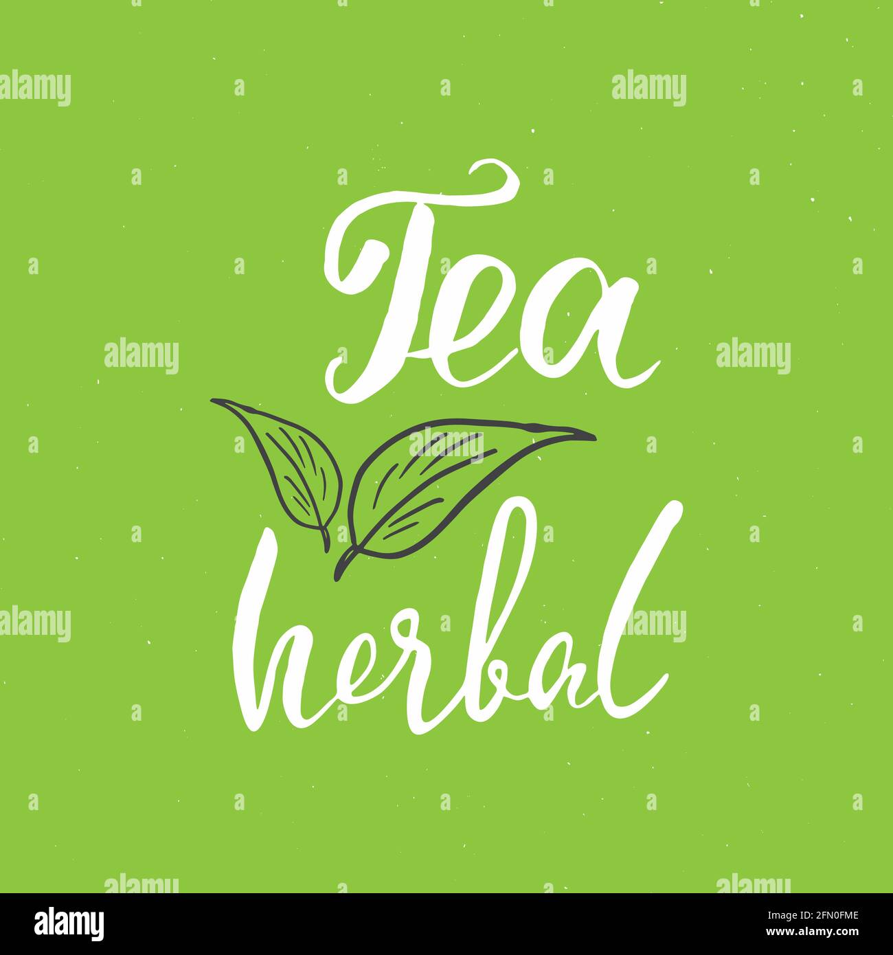 Herbal Tea lettering handwritten sign, Hand drawn grunge calligraphic ...