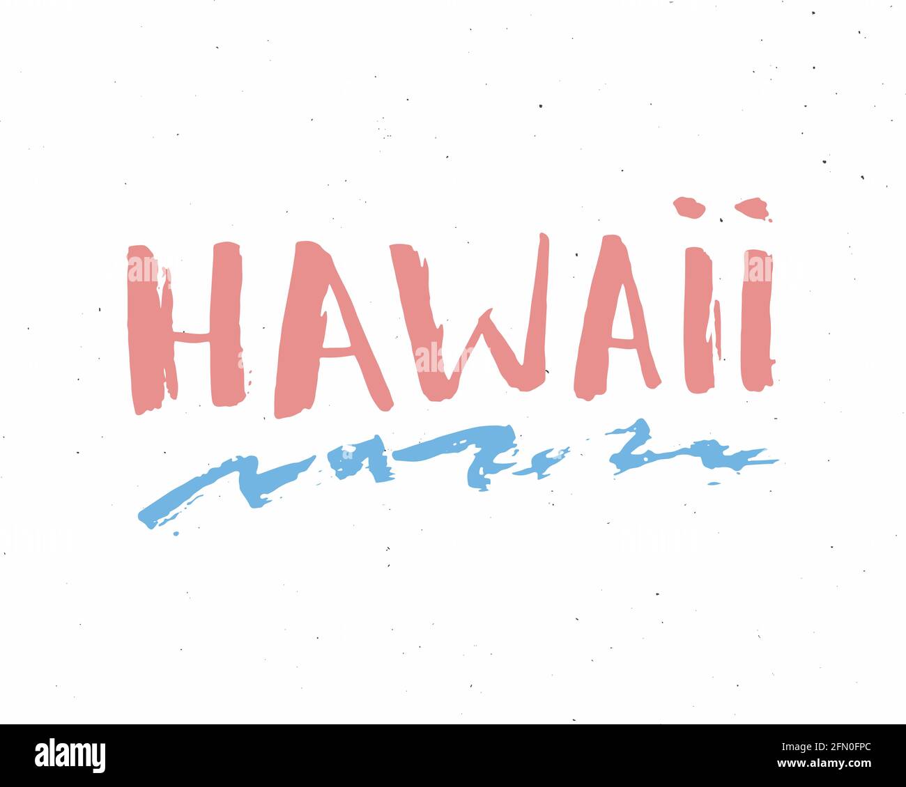 Hawaii lettering handwritten sign, Hand drawn grunge calligraphic text ...