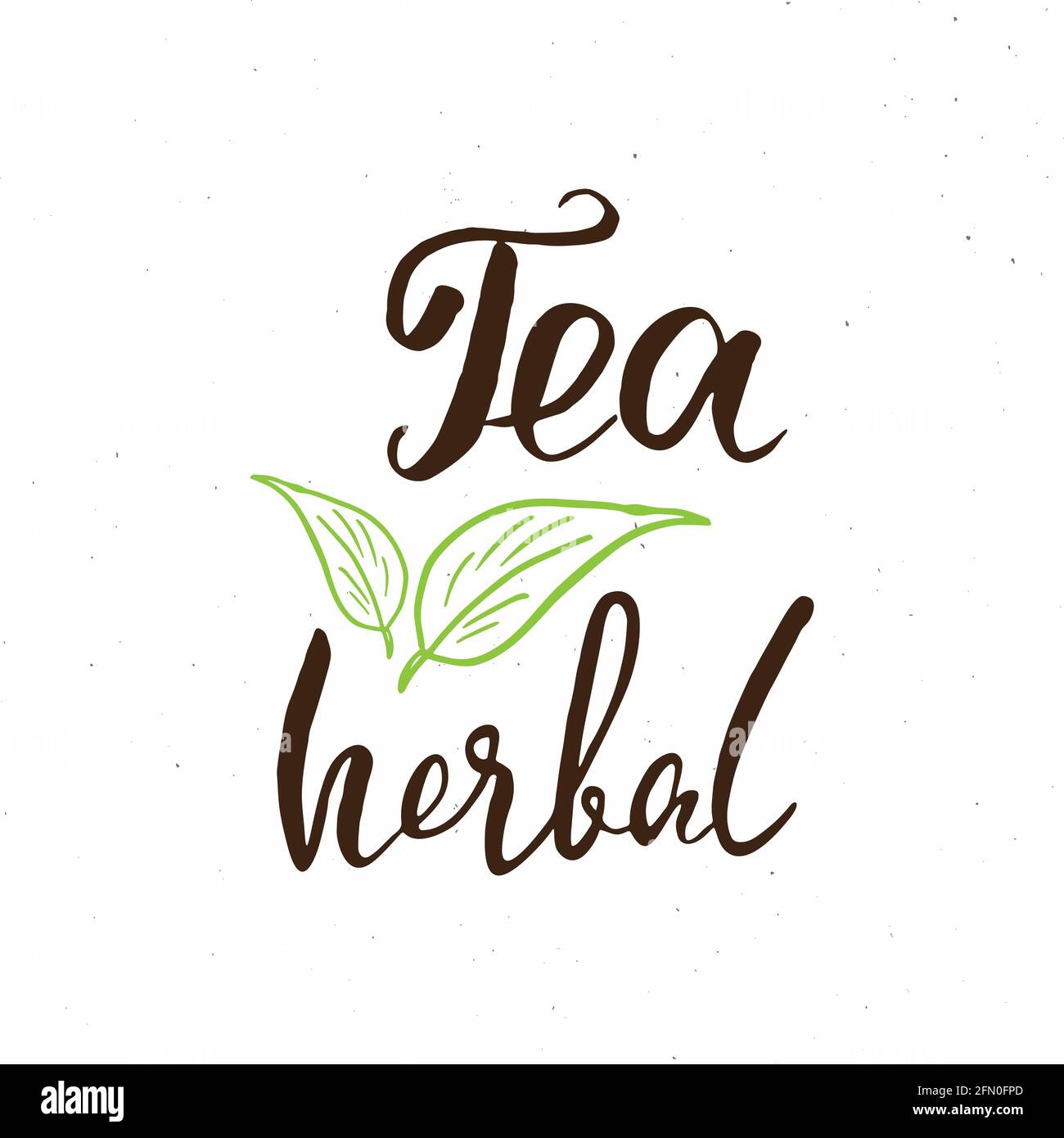 Herbal Tea lettering handwritten sign, Hand drawn grunge calligraphic ...