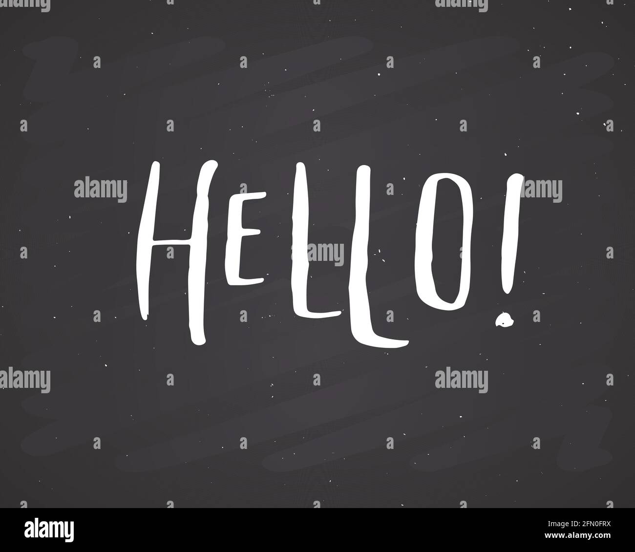 Hello lettering handwritten sign, Hand drawn grunge calligraphic text ...
