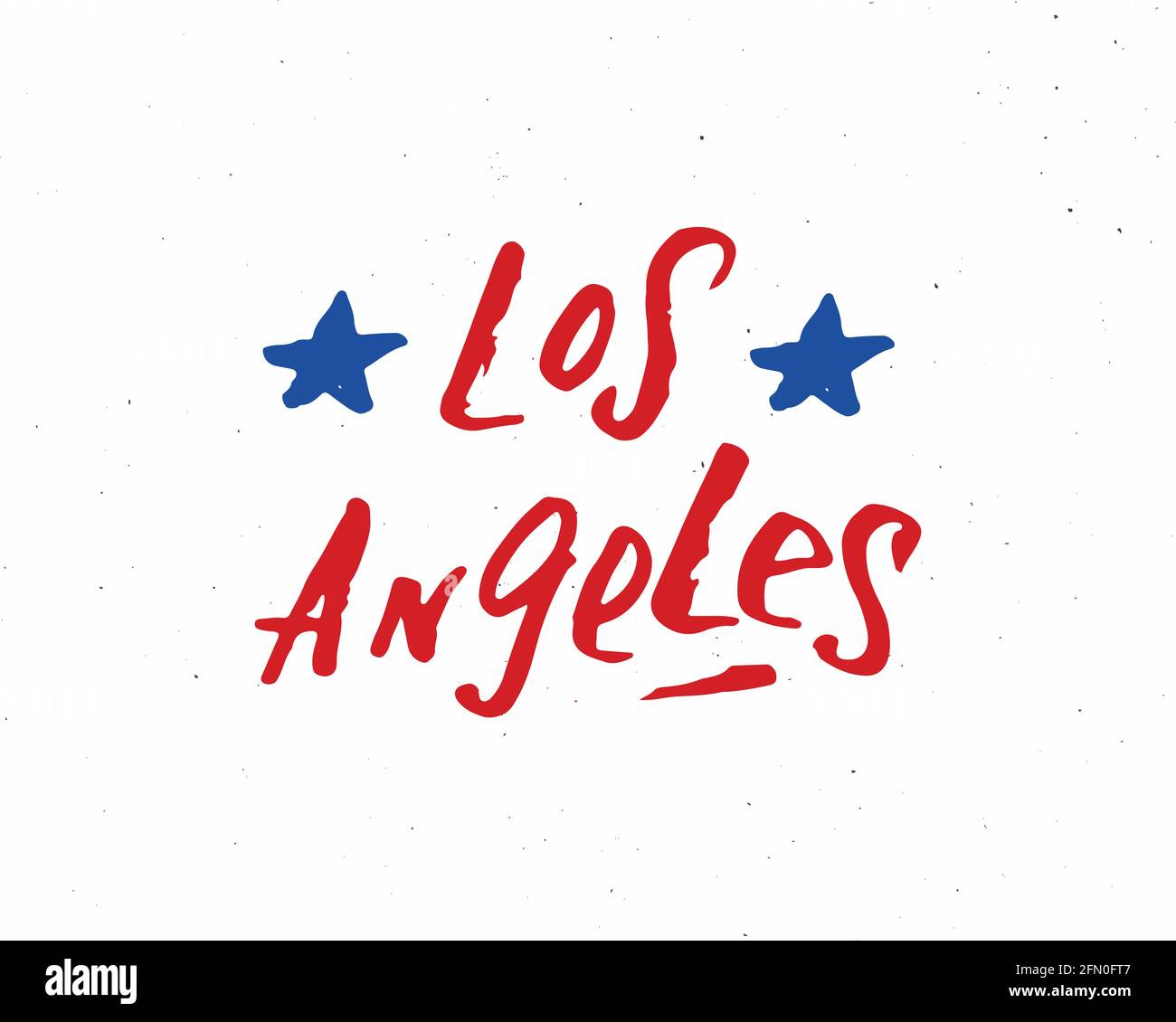 Los Angeles lettering handwritten sign, Hand drawn grunge calligraphic ...