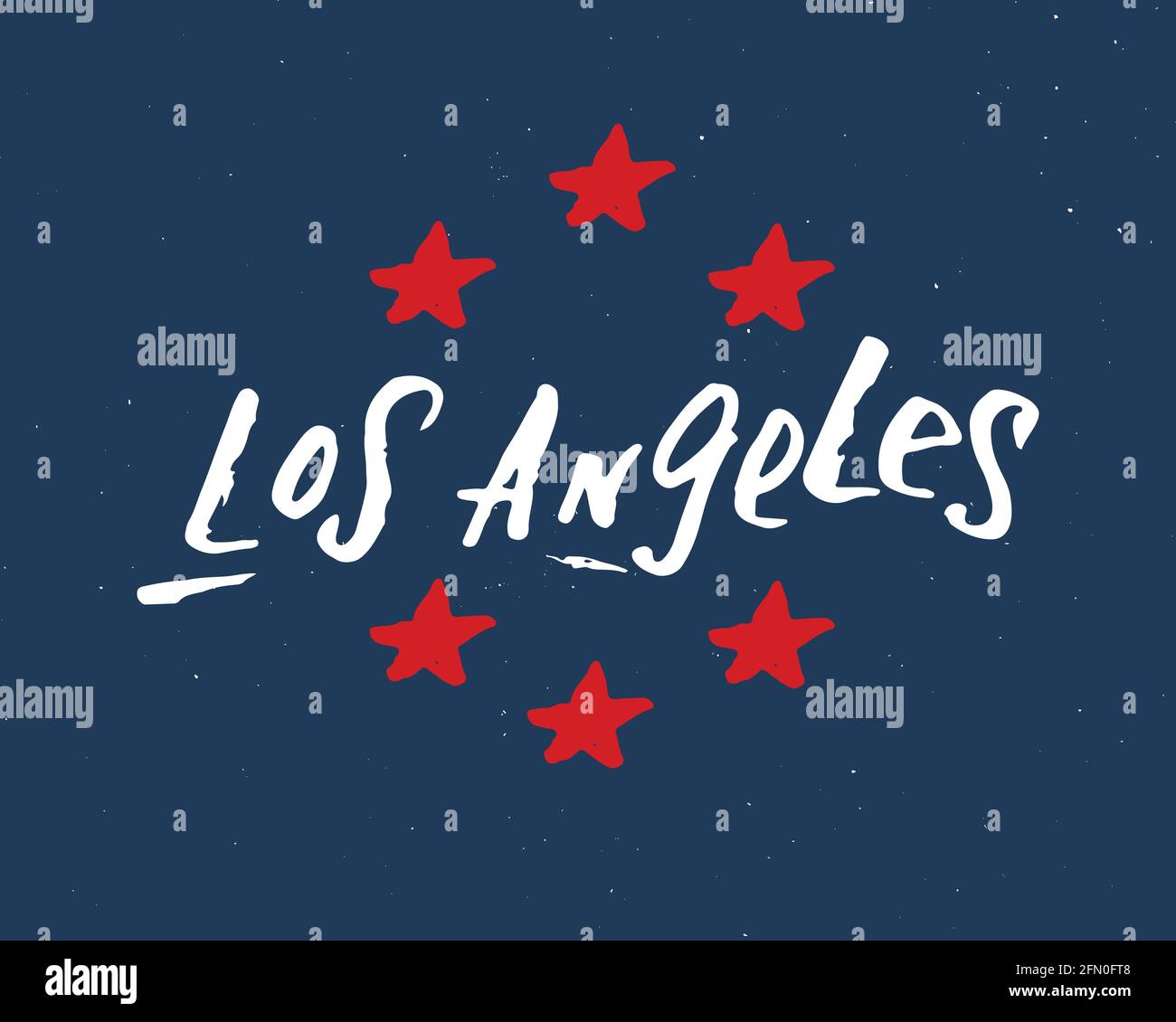 Los Angeles lettering handwritten sign, Hand drawn grunge calligraphic ...