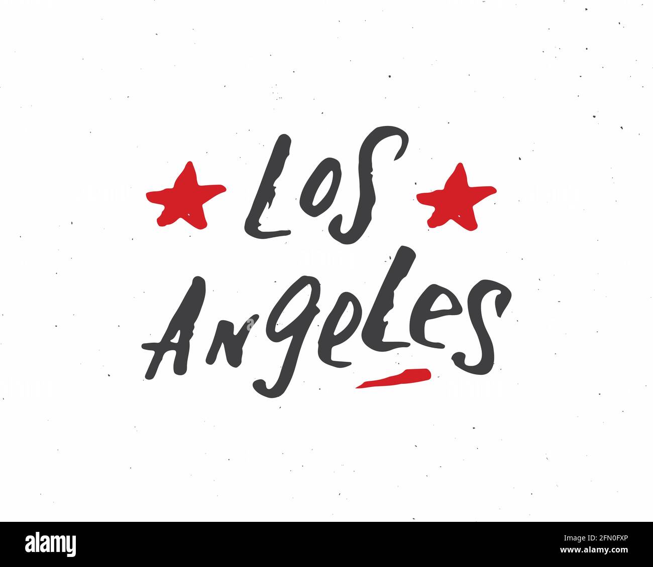 Los Angeles lettering handwritten sign, Hand drawn grunge calligraphic ...