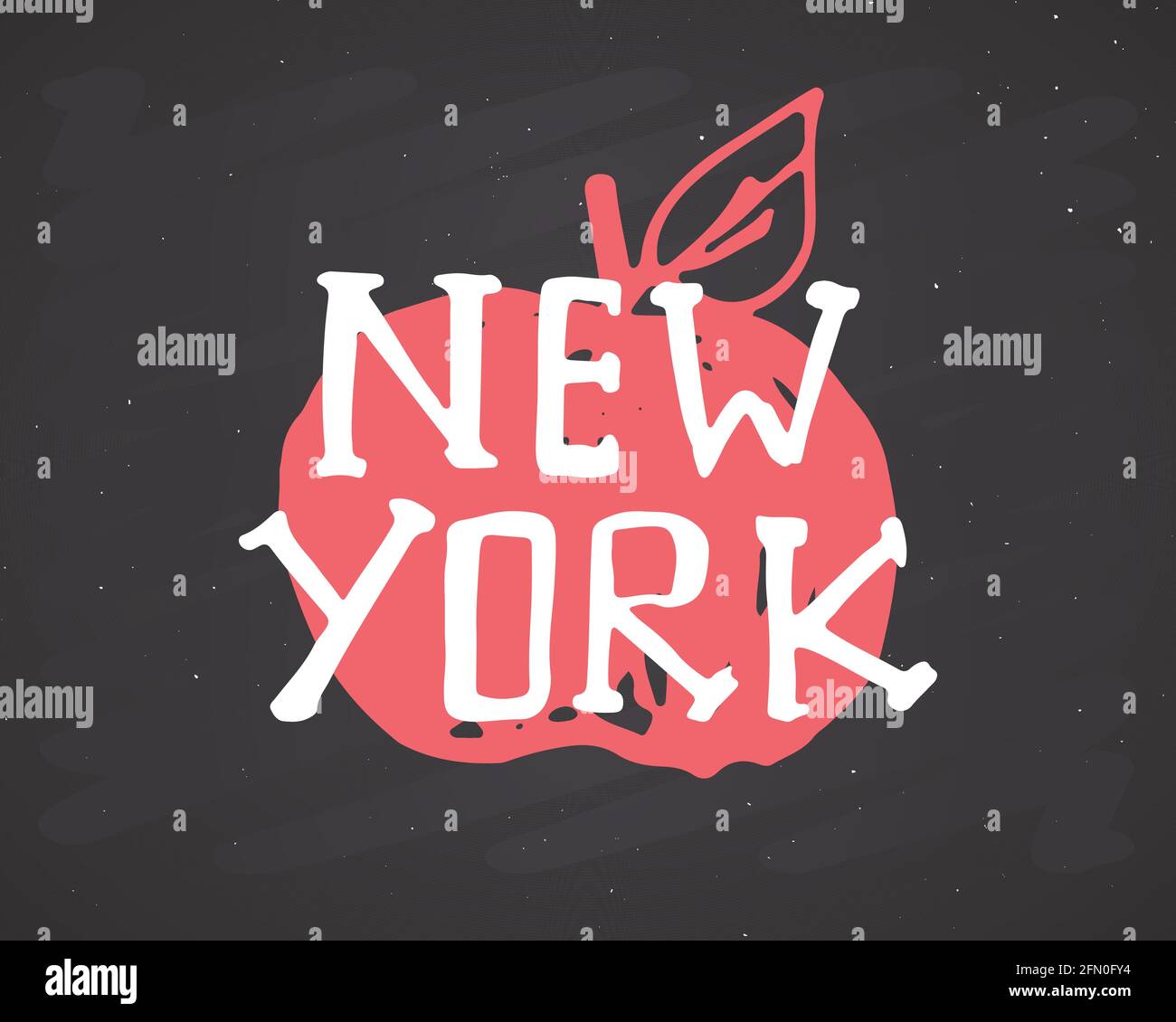New York lettering handwritten sign, Hand drawn grunge calligraphic ...