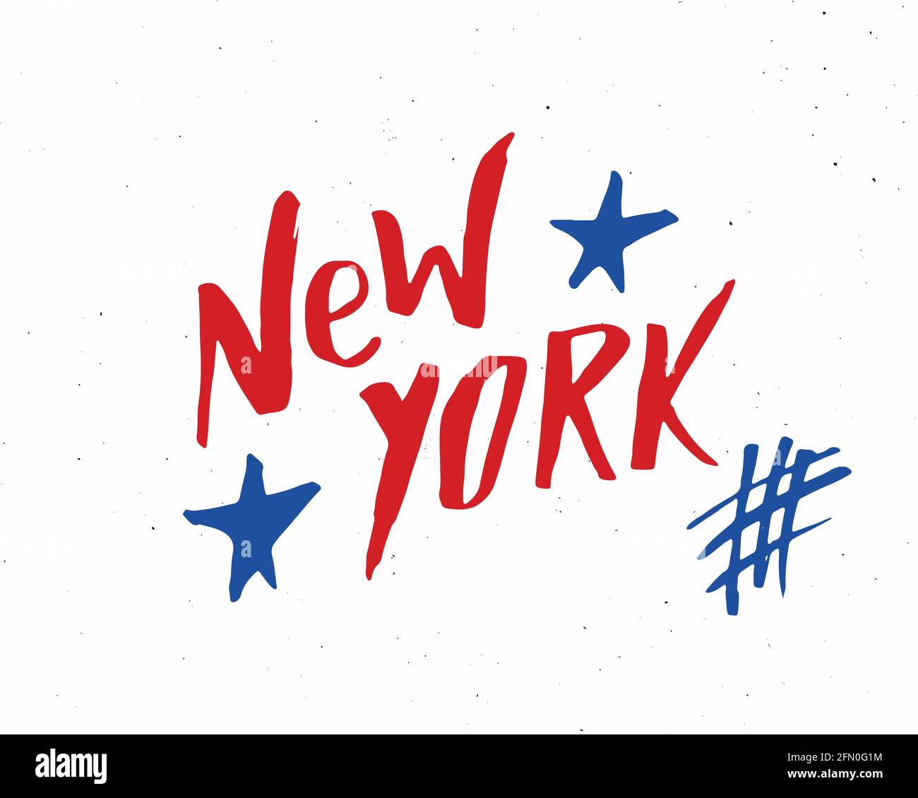 New York lettering handwritten sign, Hand drawn grunge calligraphic ...