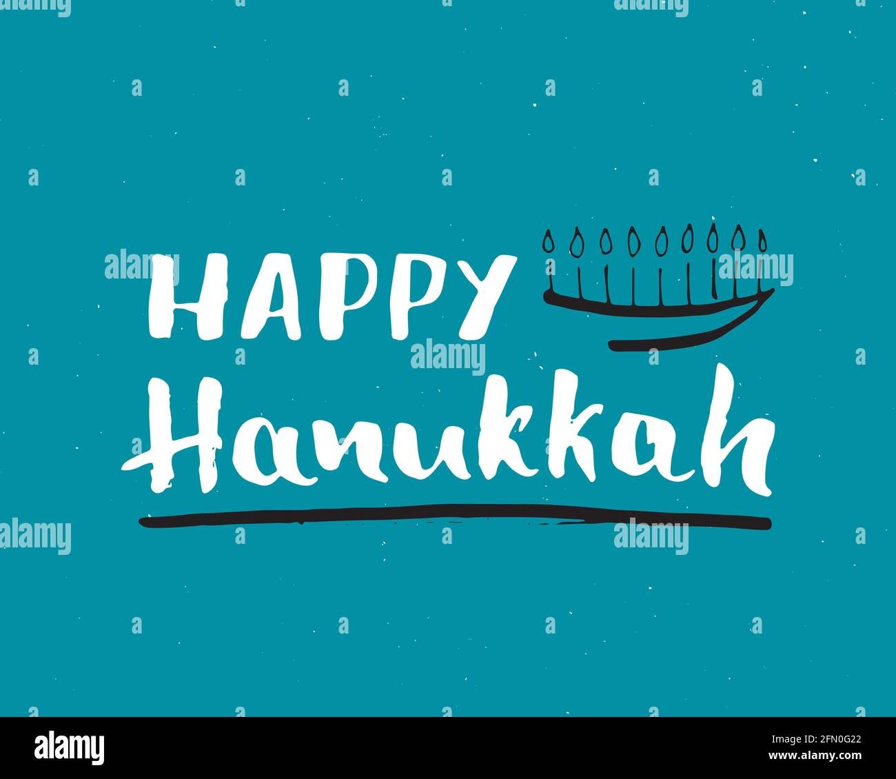 Happy Hanukkah lettering, Jewish greeting for religious holiday ...